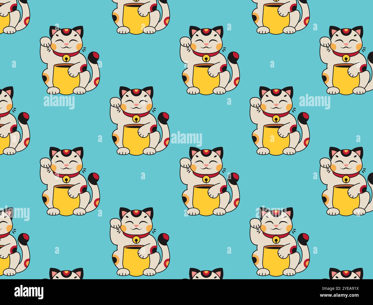 Maneki Neko cute pattern. Vector illustration Stock Vector Image & Art - Alamy