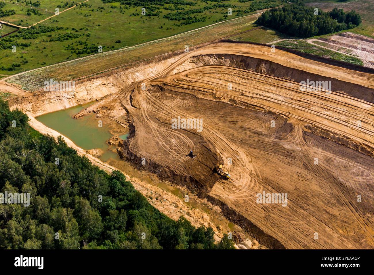Aerial view sand mining region hi-res stock photography and images - Alamy