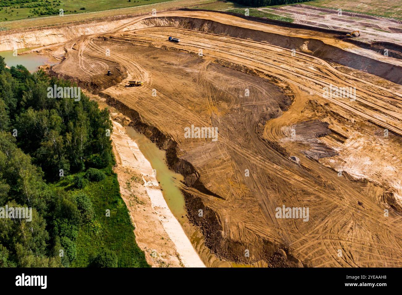 Aerial view sand mining region hi-res stock photography and images - Alamy