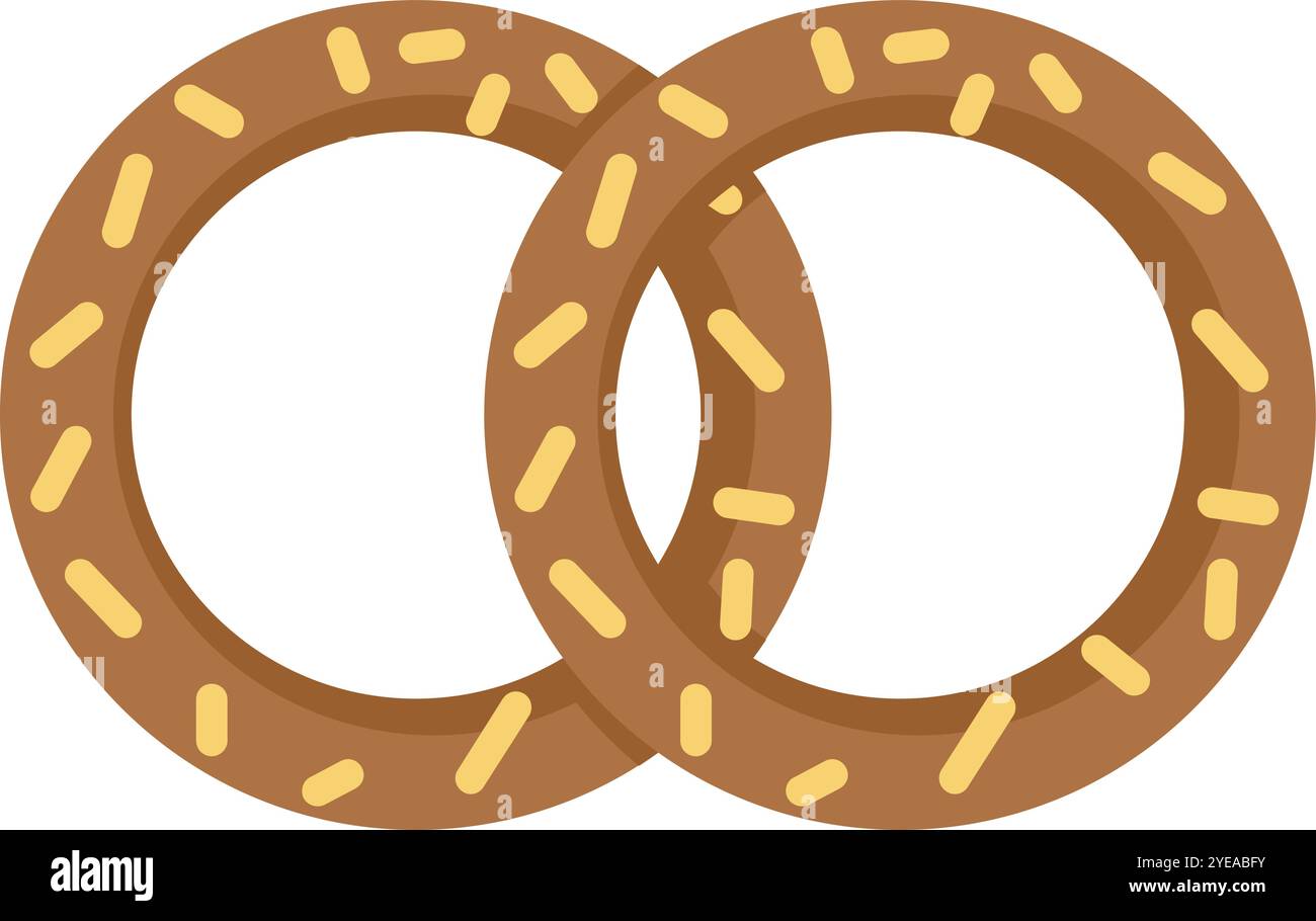 Two delicious turkish simits with sesame seeds are forming an infinity ...