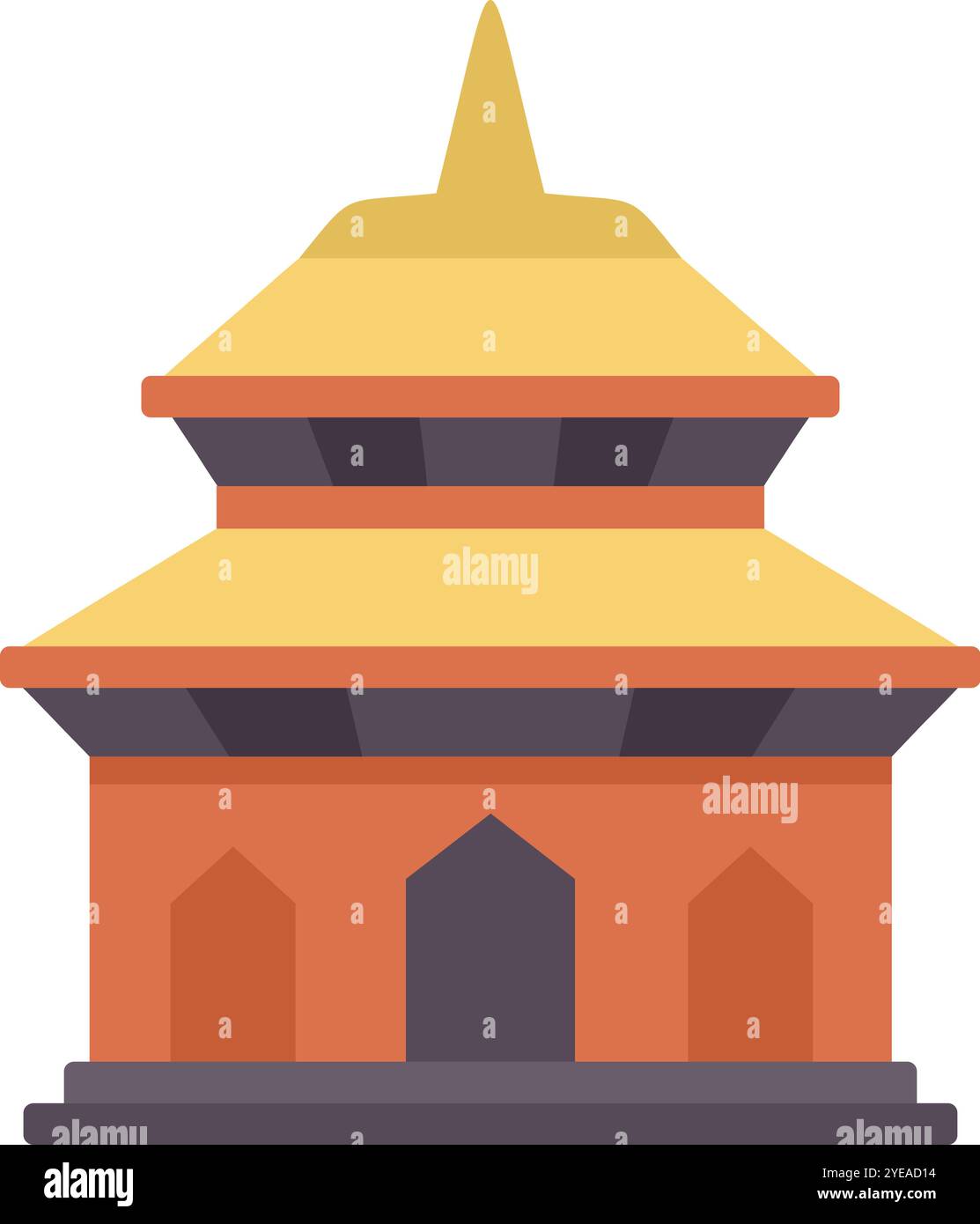 Colorful vector illustration depicting a traditional buddhist temple ...