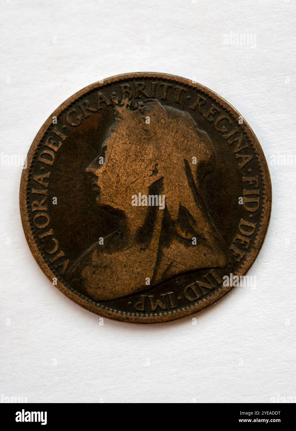 Queen Victoria one penny coin dated 1897 Stock Photo - Alamy