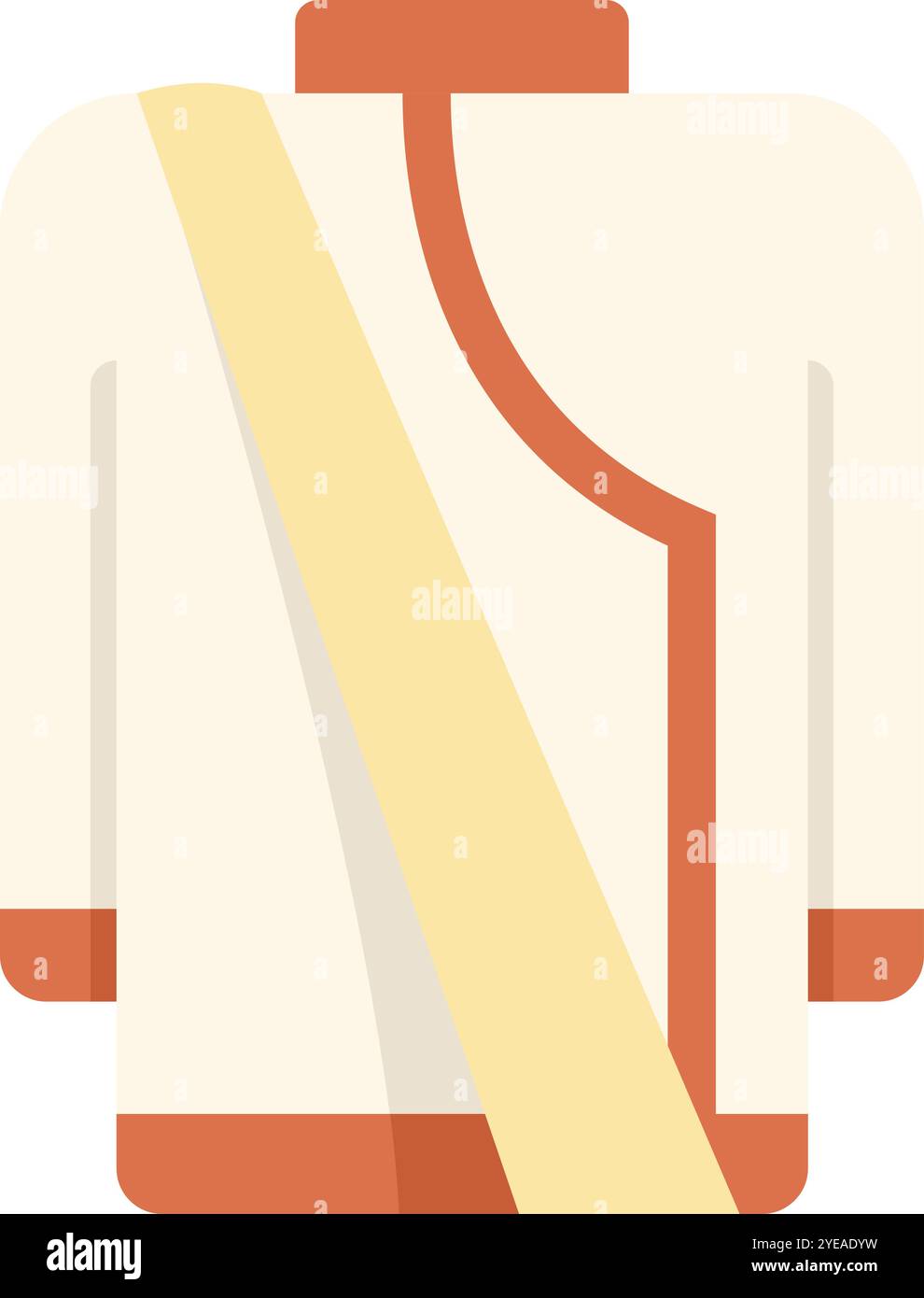 This flat vector illustration showcases a sherwani suit, traditionally ...