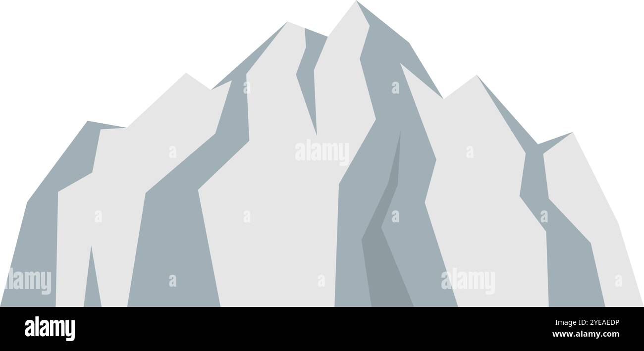 Illustration featuring big, grey mountain peaks forming a mountain ...