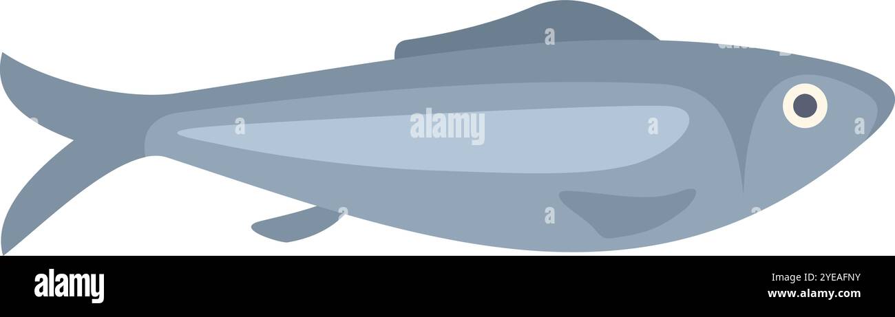 Small sardine fish swimming in a side view icon illustration Stock ...