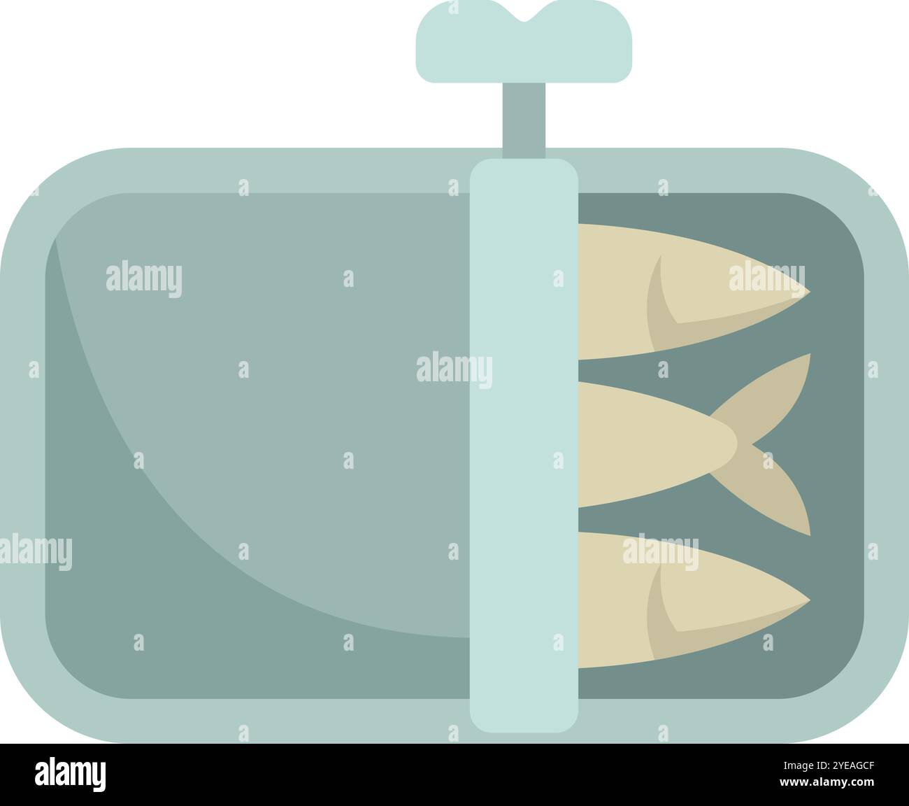 Sardines can with a key opening system, containing three fish, is a ...