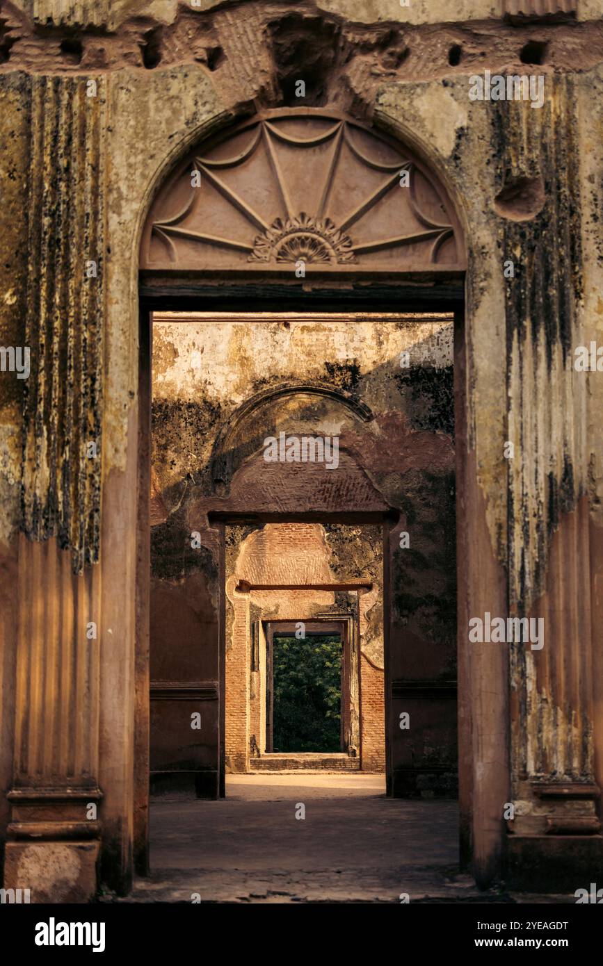 Architectural detail of The Residency in Lucknow, India, the residence ...