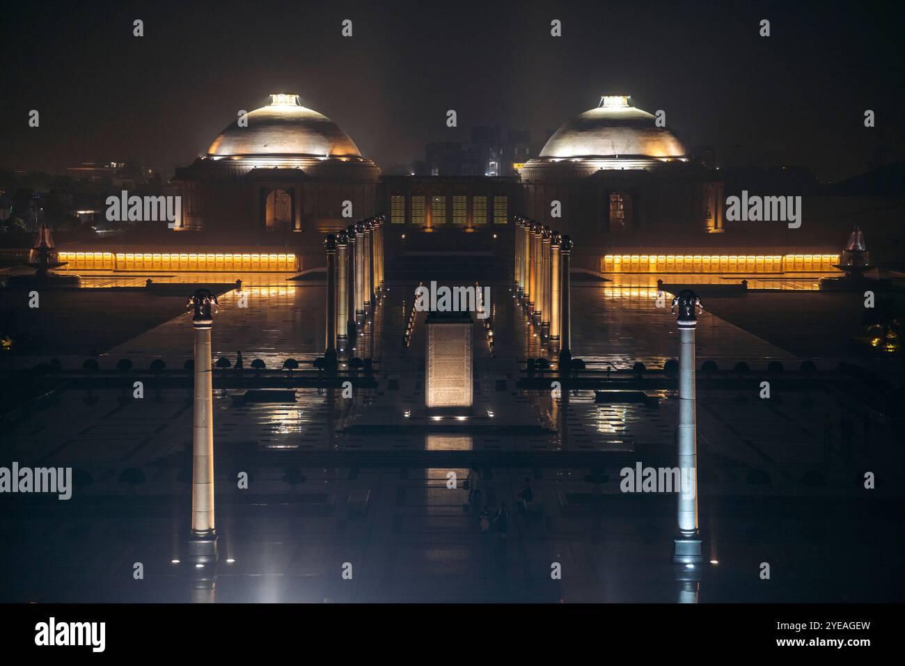 Dr. Babasaheb Ambedkar Memorial Park at night with lights illuminating ...