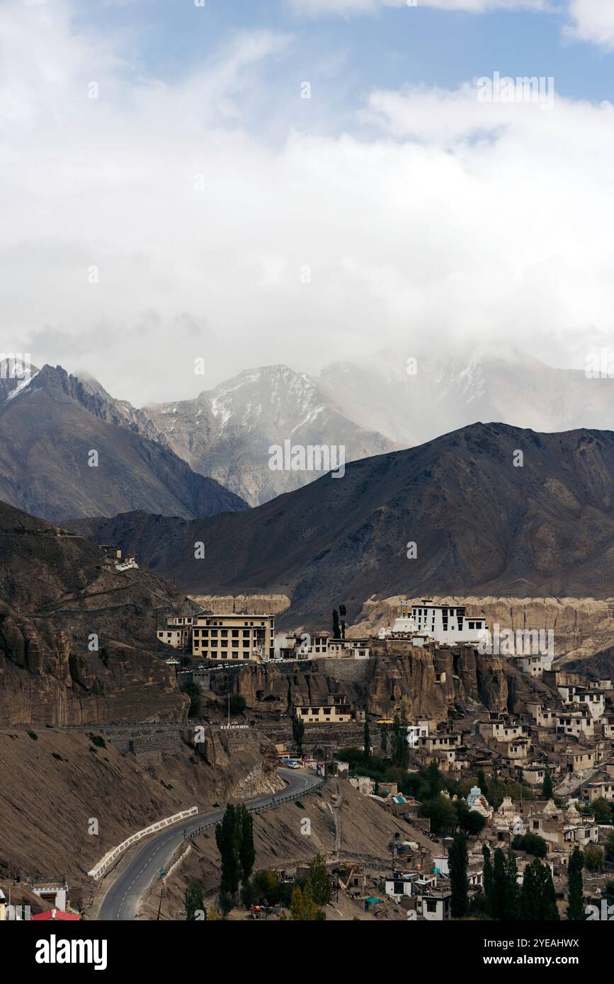 Village and Yuru Monastery in Lamayuru, Ladakh, India; Lamayuru, Ladakh ...