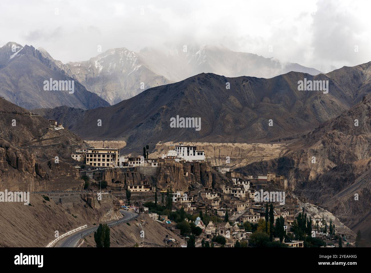 Village and Yuru Monastery in Lamayuru, Ladakh, India; Lamayuru, Ladakh ...