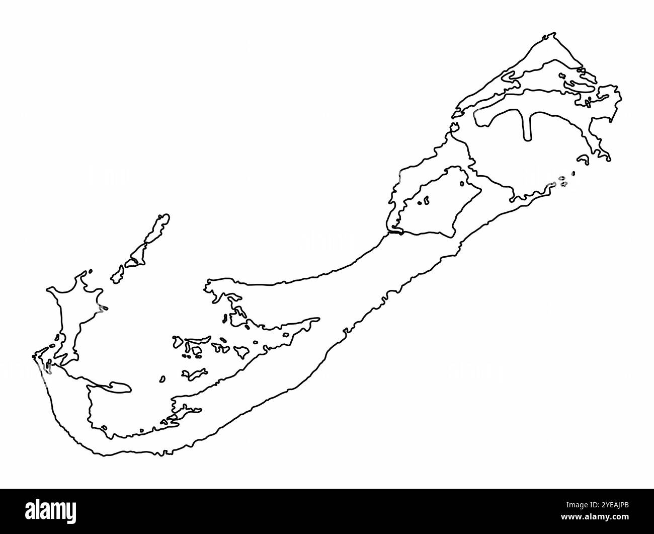 Bermuda outline map isolated on white background Stock Vector Image ...