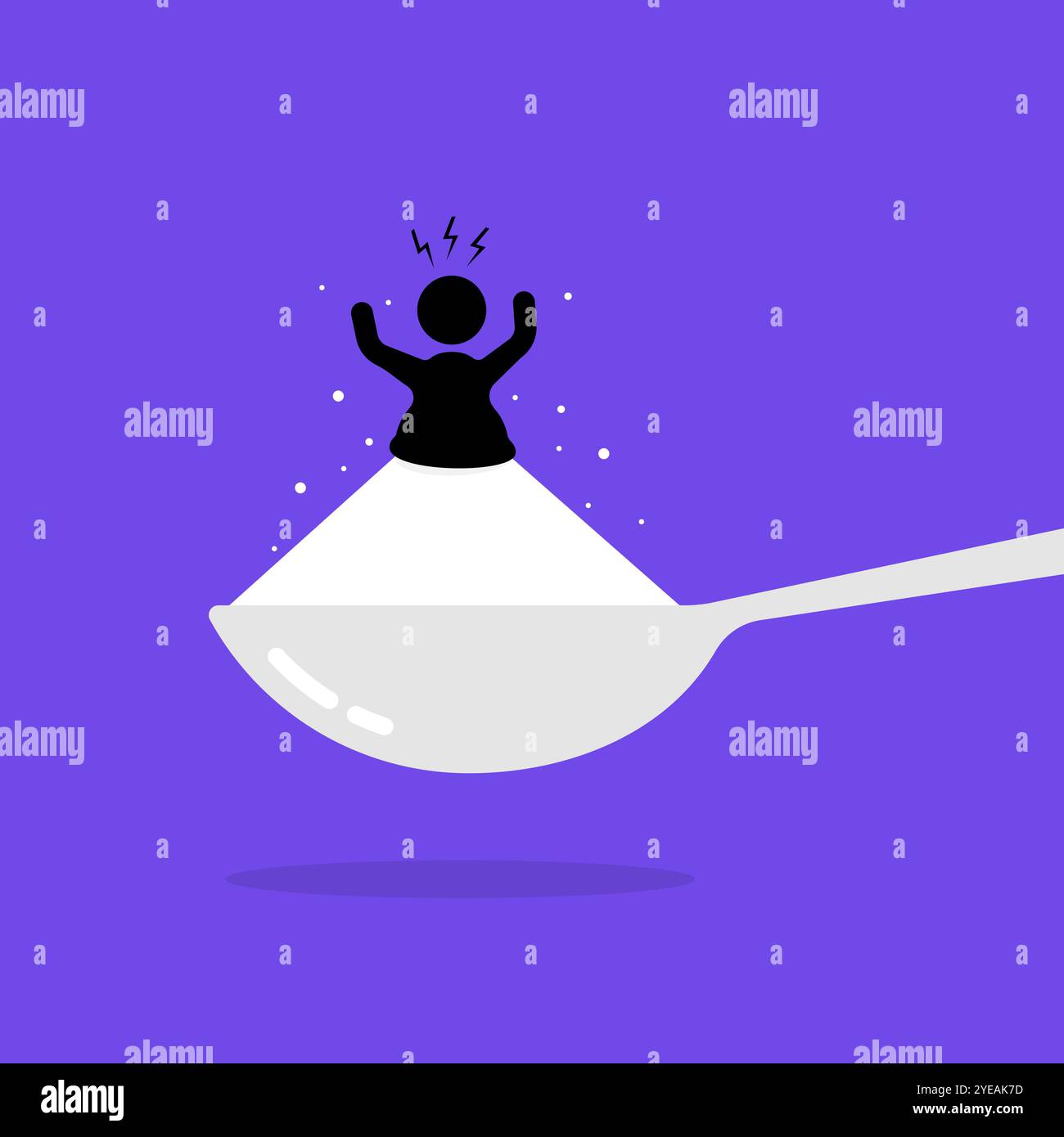 fat man stuck in sugar on spoon Stock Vector Image & Art - Alamy