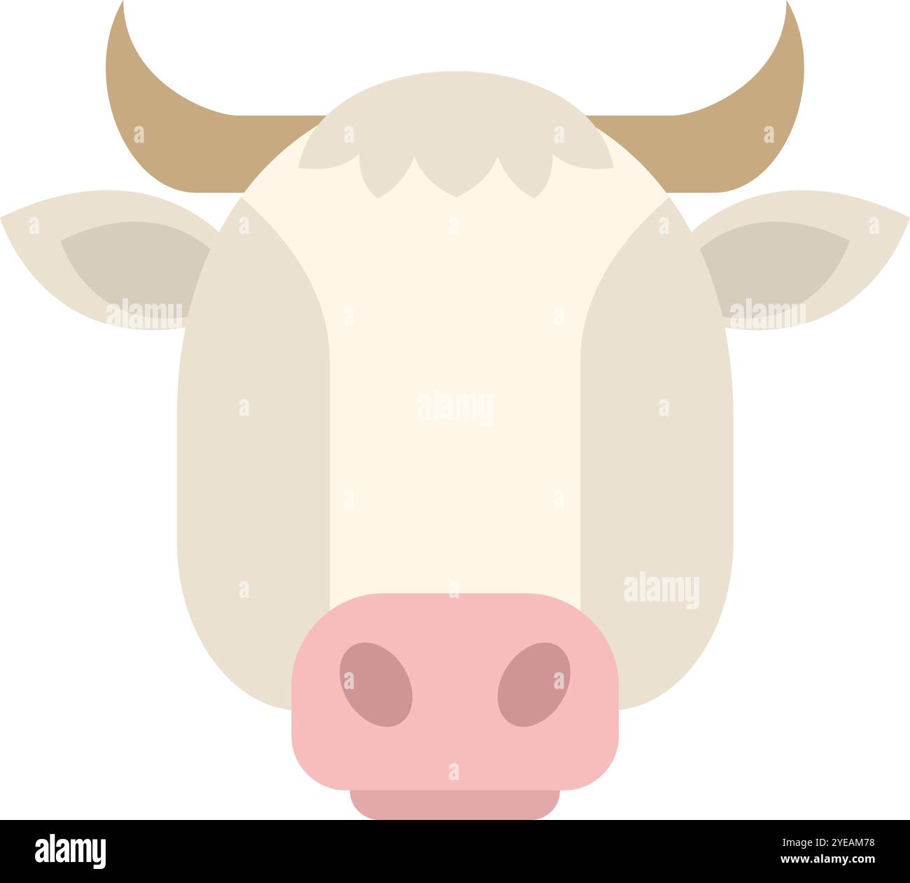 Minimalist vector illustration of a cow head looking straight on ...