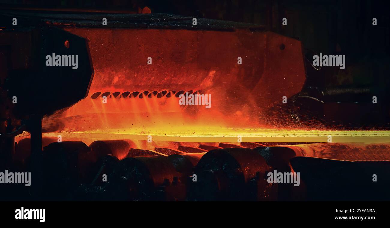 Hot-rolled steel process in steel industry Stock Photo - Alamy