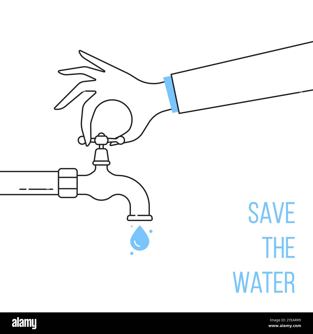 Hand closes water tap hi-res stock photography and images - Alamy