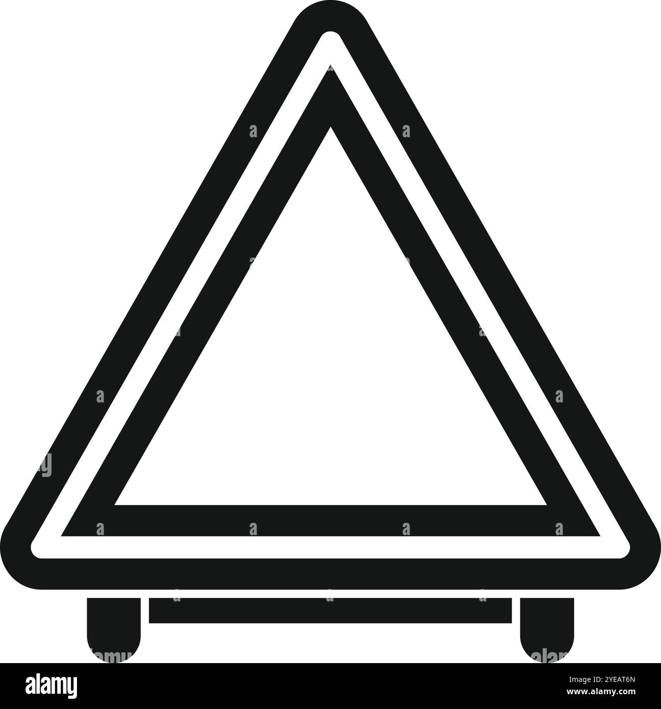 Triangular emergency stop sign indicating a need for caution or ...
