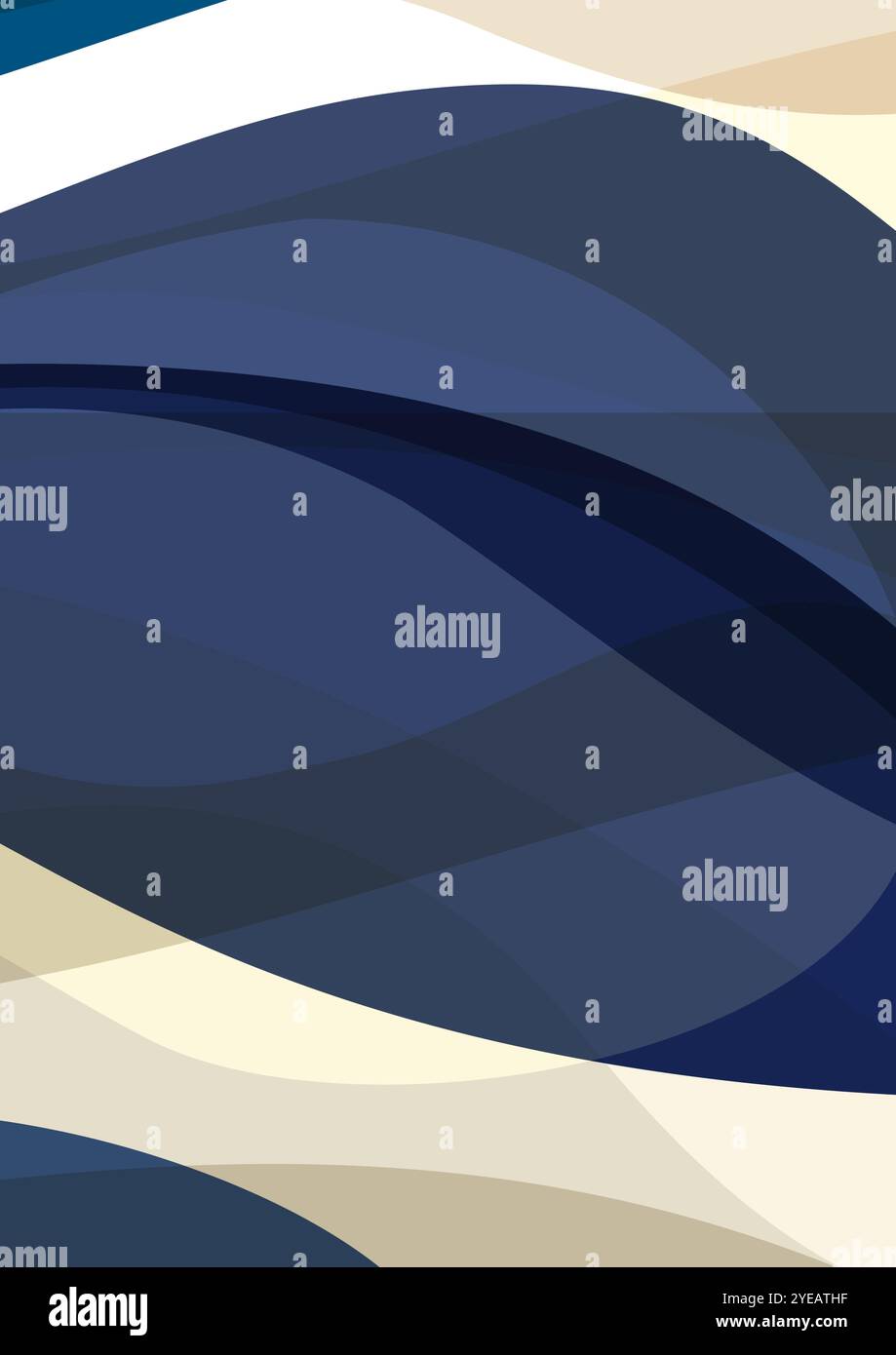 Abstract aesthetic blue collage design. Flow shapes, waves vector ...