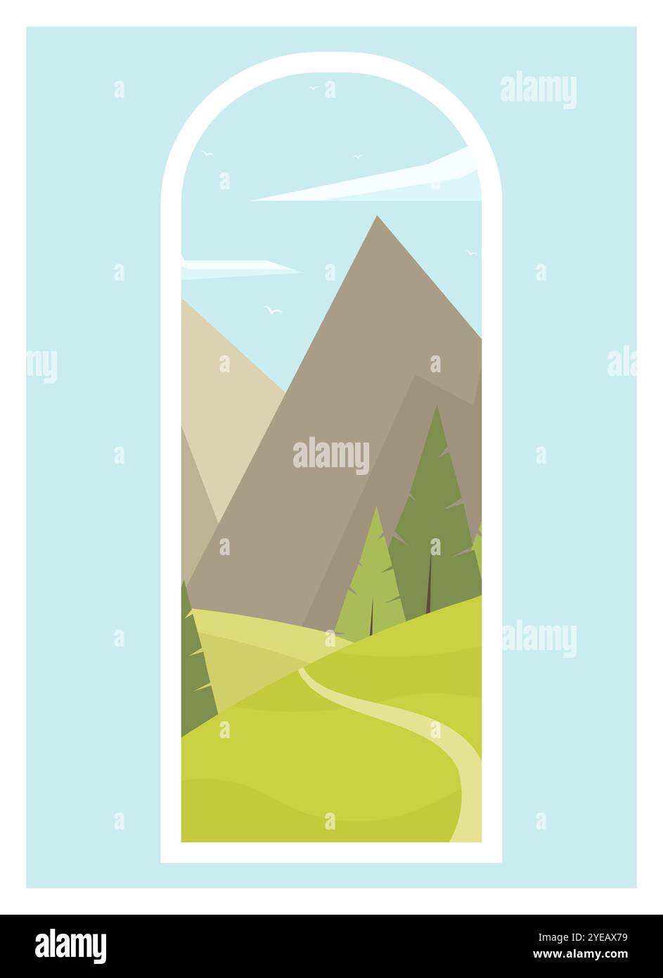 Aerial view green alpine valley Stock Vector Images - Alamy