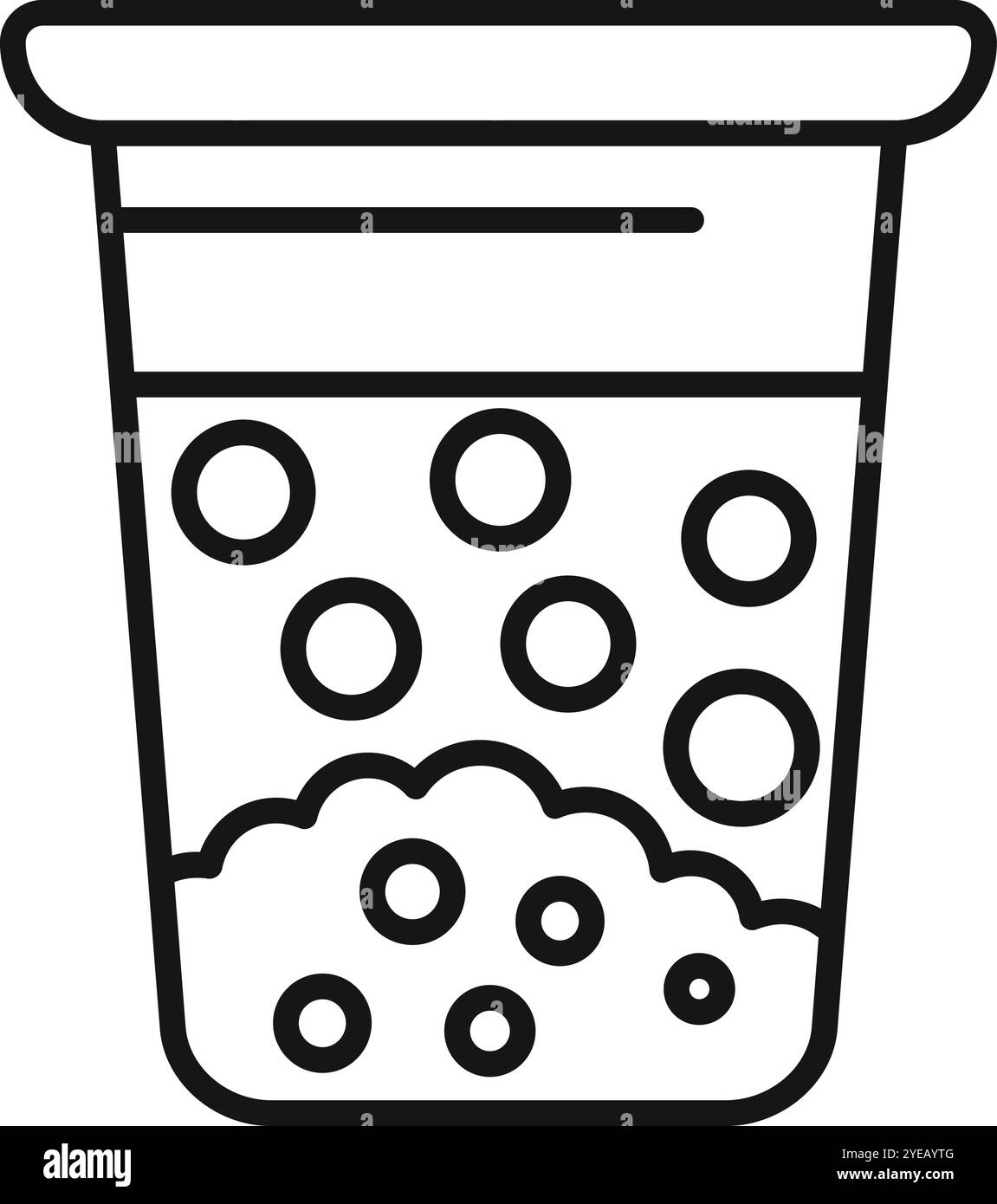 Plastic cup containing delicious taiwanese bubble tea with tapioca ...