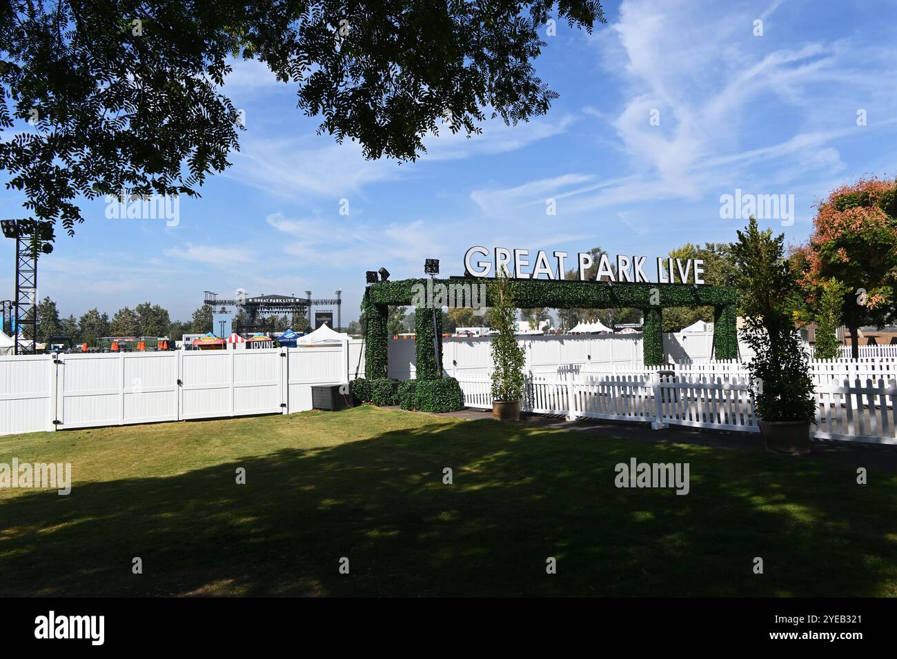 IRVINE, CALIFORNIA - 11 OCT 2024: Great Park Live is a temporary ...