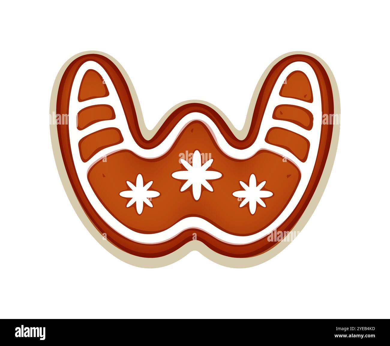 Christmas font, gingerbread cookie letter W or Xmas biscuit type ...