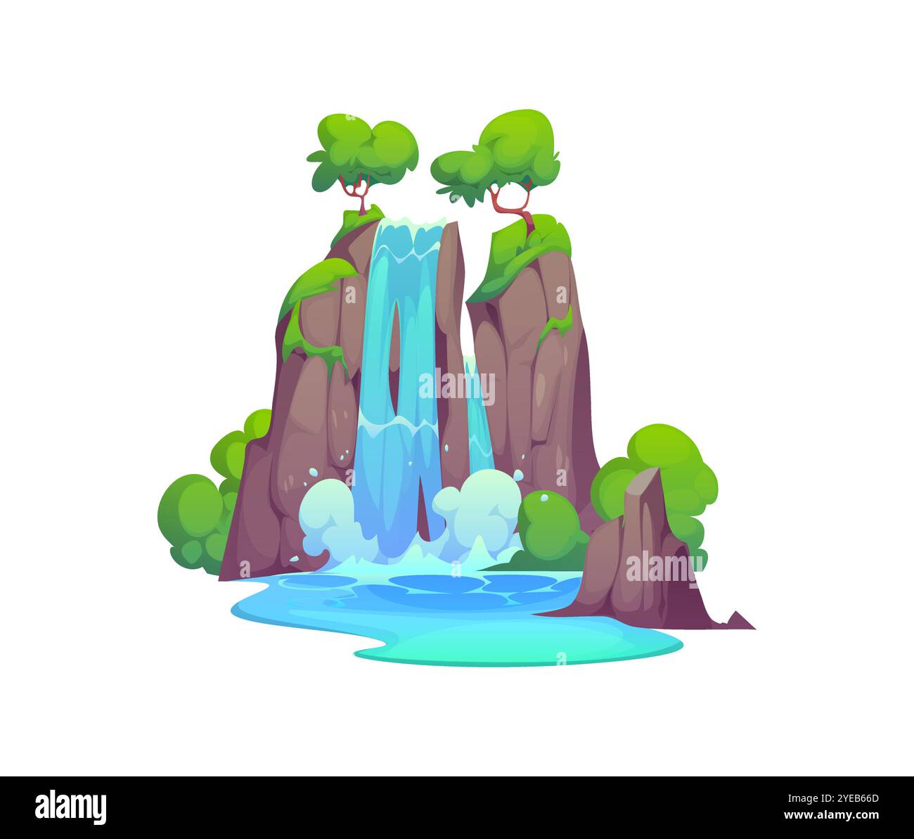 Flow waterfall from natural mountain Cut Out Stock Images & Pictures - Alamy