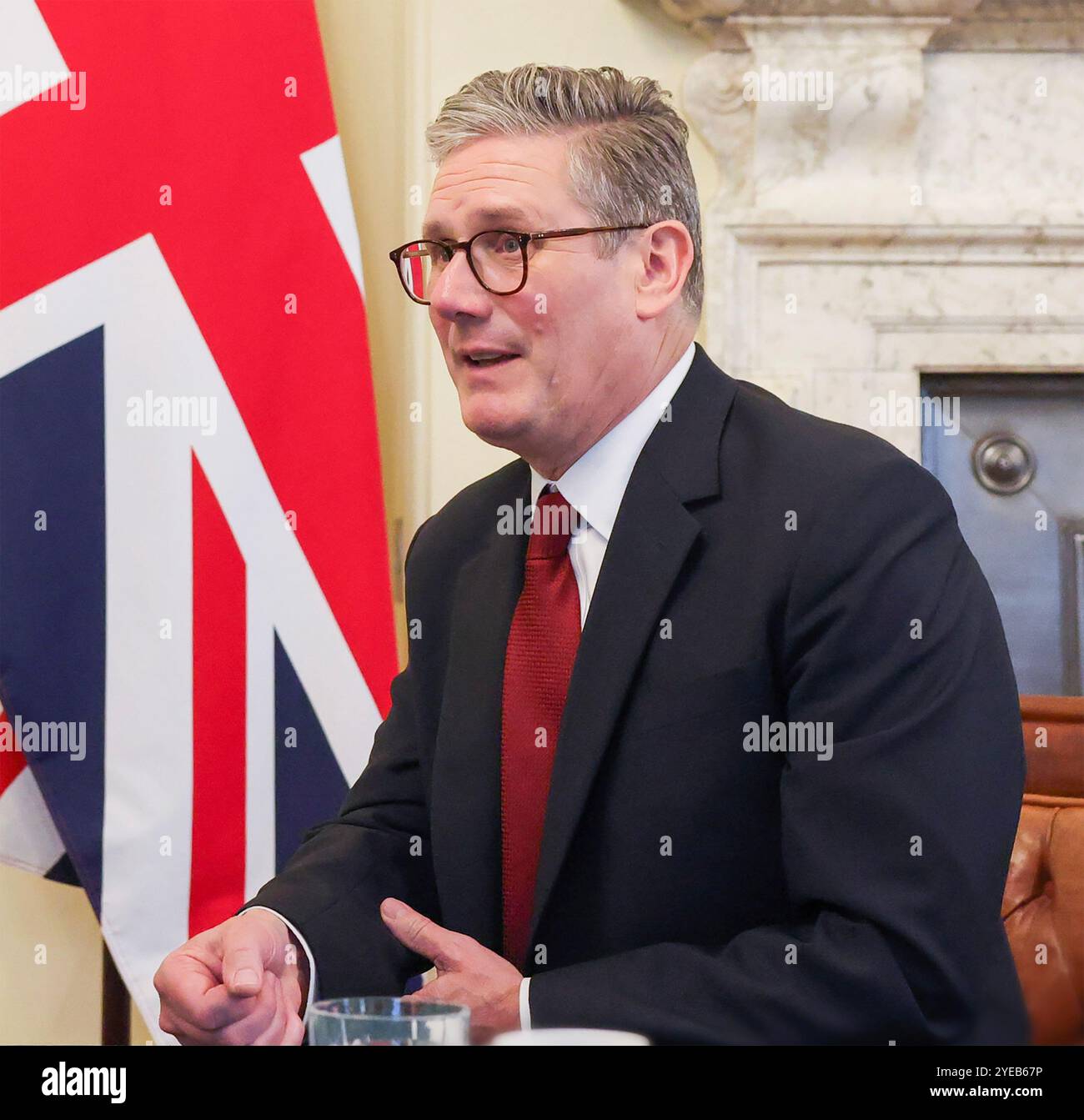 Prime Minister Sir Keir Starmer in the cabinet office at 10 Downing ... Prime Minister Sir Keir Starmer in the cabinet office at 10 Downing ...