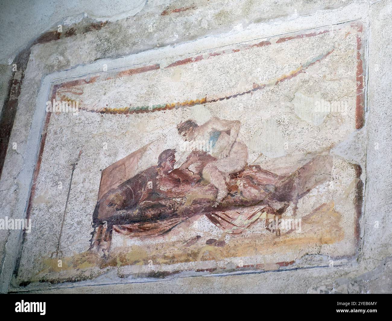 Fresco, Lupanar, brothel, Pompeii, Pompei, Campania region, Italy, Europe, UNESCO World Heritage ...