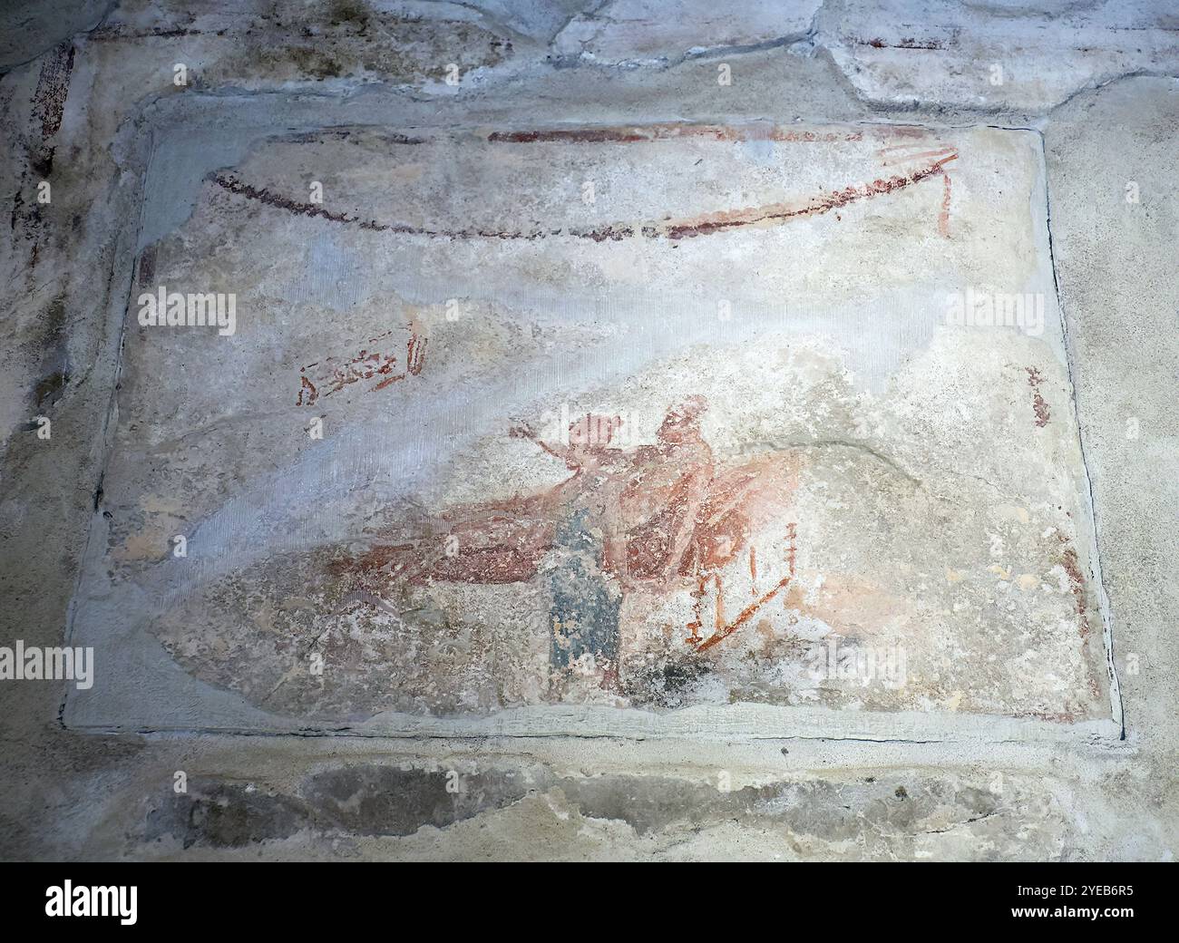 Fresco, Lupanar, brothel, Pompeii, Pompei, Campania region, Italy ...