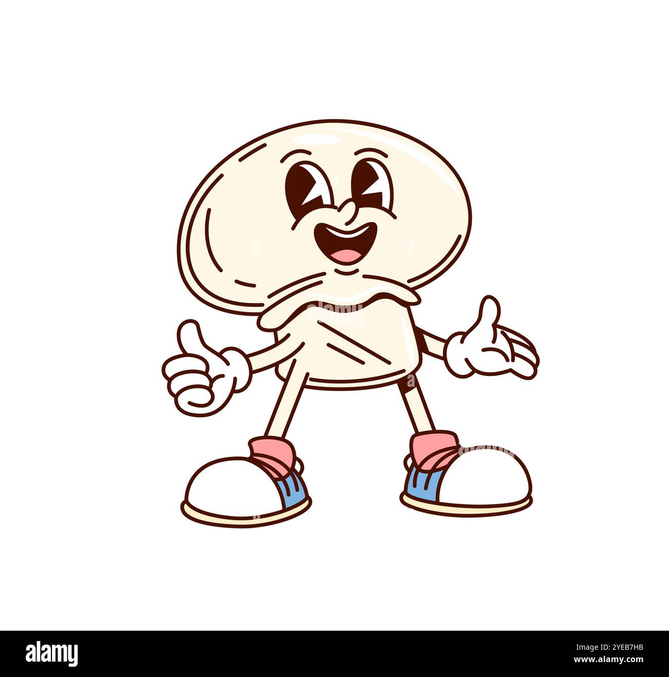 Cartoon happy cute champignon mushroom hi-res stock photography and ...