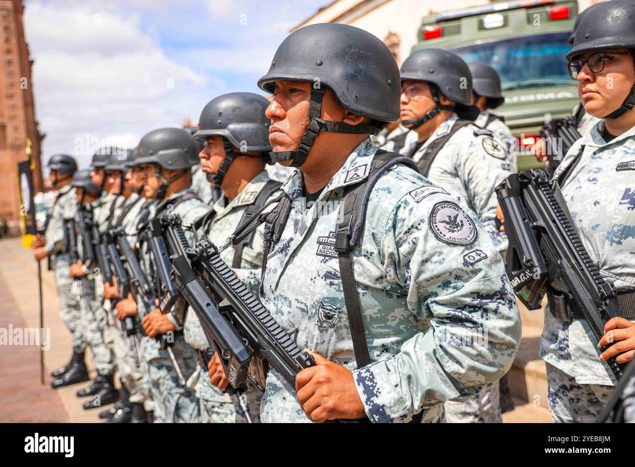 soldiers of the GN national guard at a public event of the government ...
