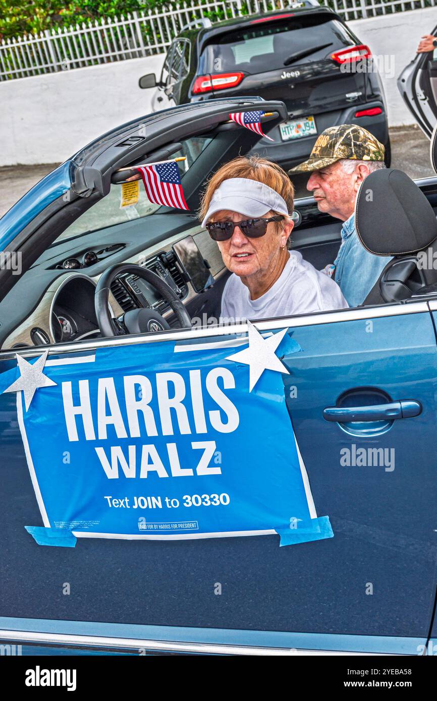 Miami Beach Florida,Democratic Club members,preparing vehicles cars ...