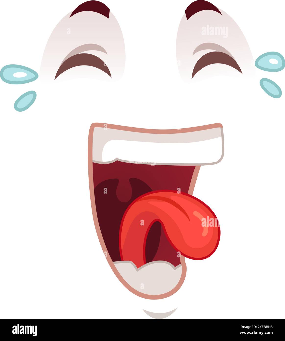 Cartoon face illustration showing a wide open mouth with tongue hanging ...