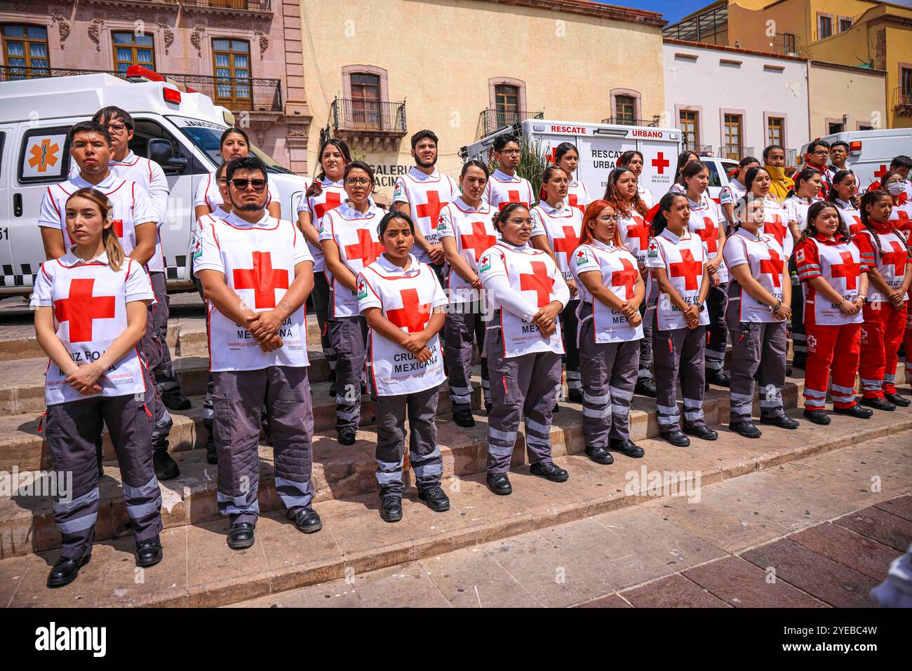 Paramedics from the Mexican Red Cross at a public event of the ...