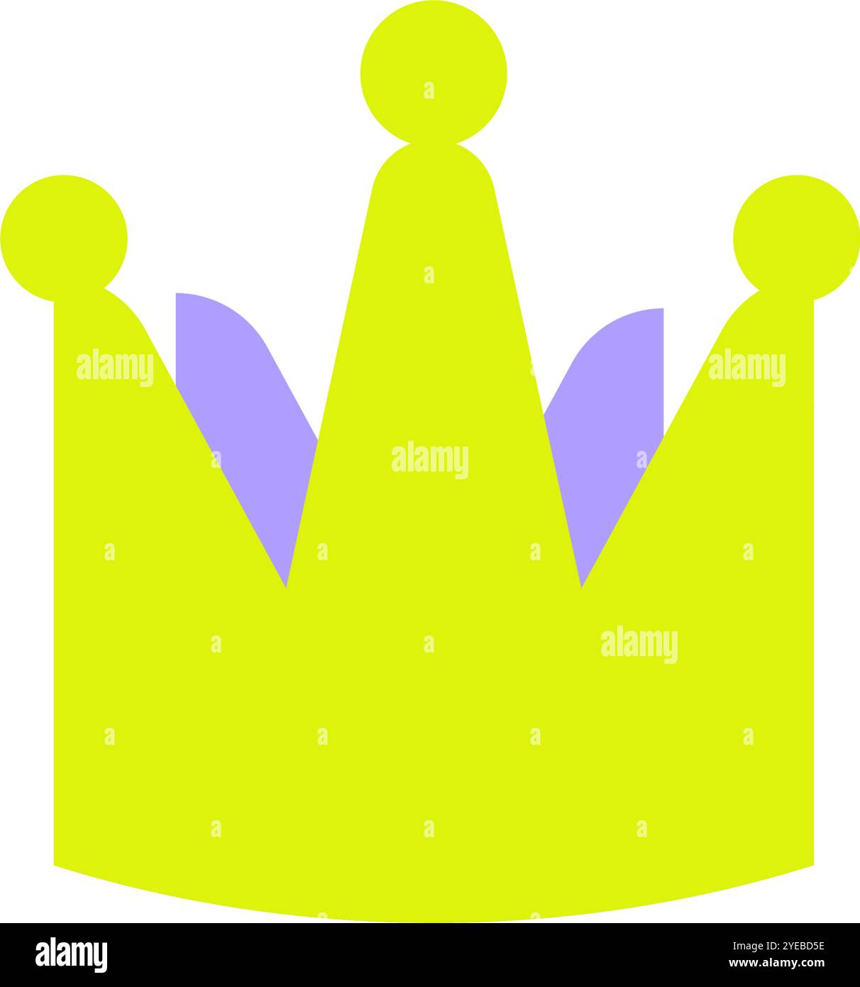 Crown Symbol in Flat Vector Illustration Representing Royalty, Prestige ...