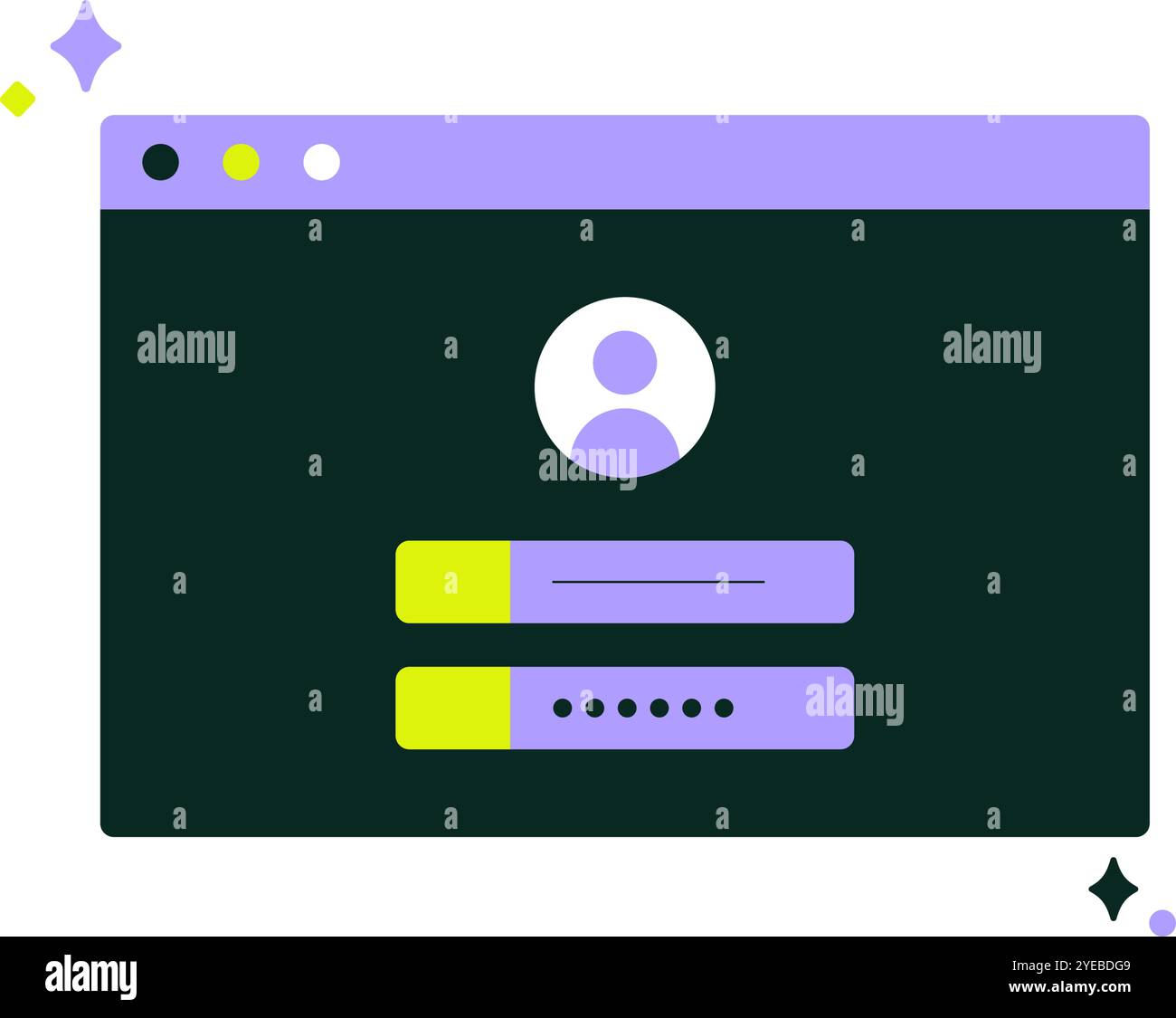 Login Window Interface In Flat Vector Illustration Symbolizing Security