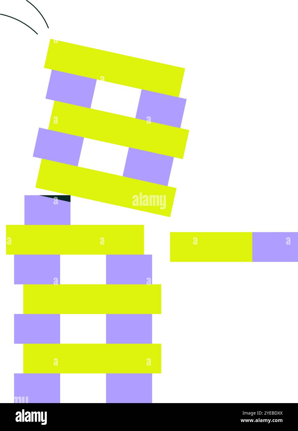 Tower Of Blocks In Flat Vector Illustration Symbolizing, Jenga Game ...