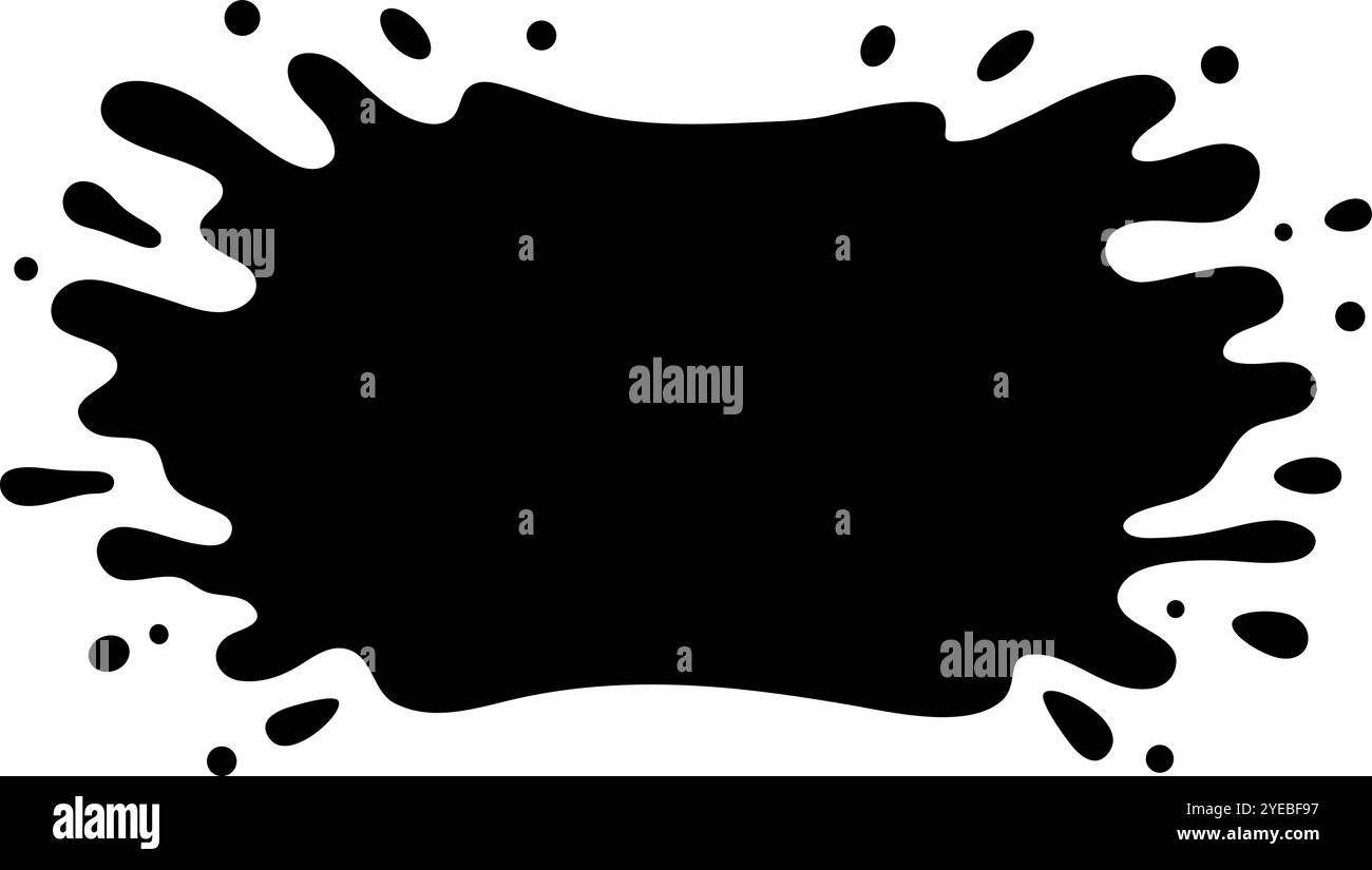 Black ink splattering creates mesmerizing abstract shapes, enhancing ...