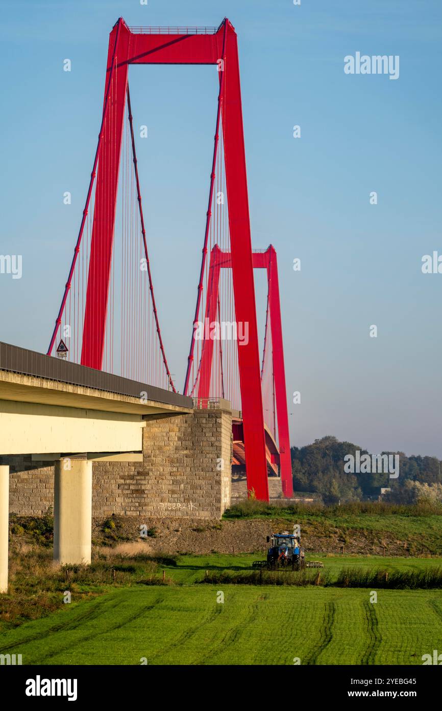 The Rhine bridge Emmerich, federal highway B220, longest suspension ...