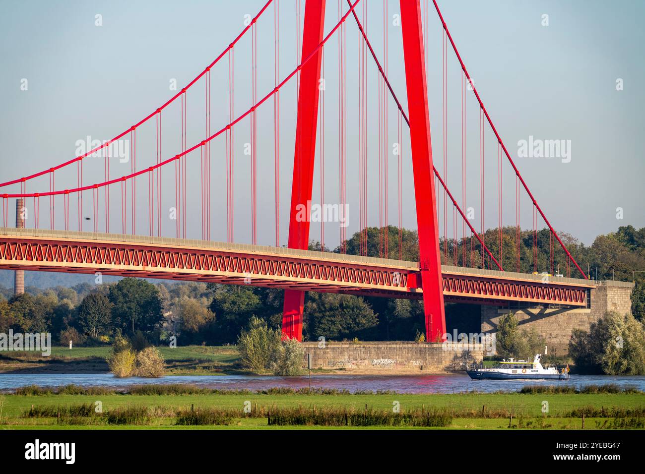 The Rhine bridge Emmerich, federal highway B220, longest suspension ...