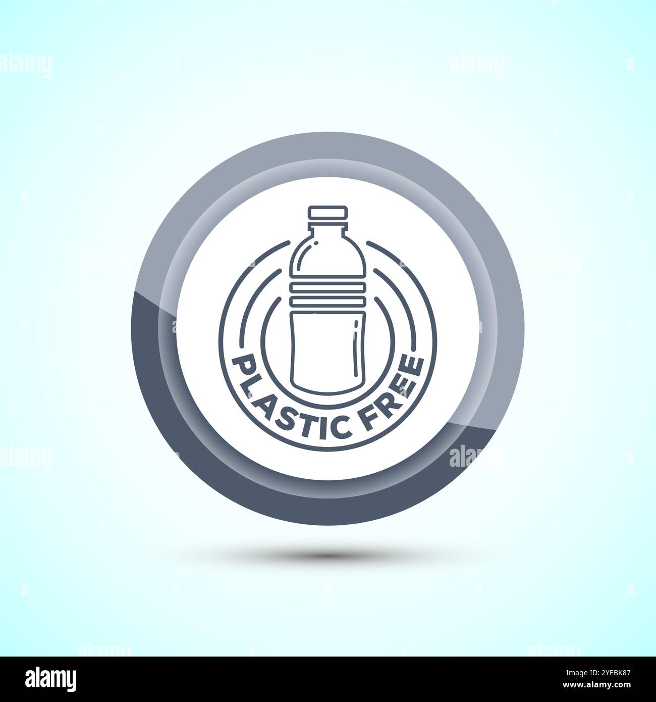 Plastic free icon design illustration, No plastic product sign, Button design Stock Vector Image ...