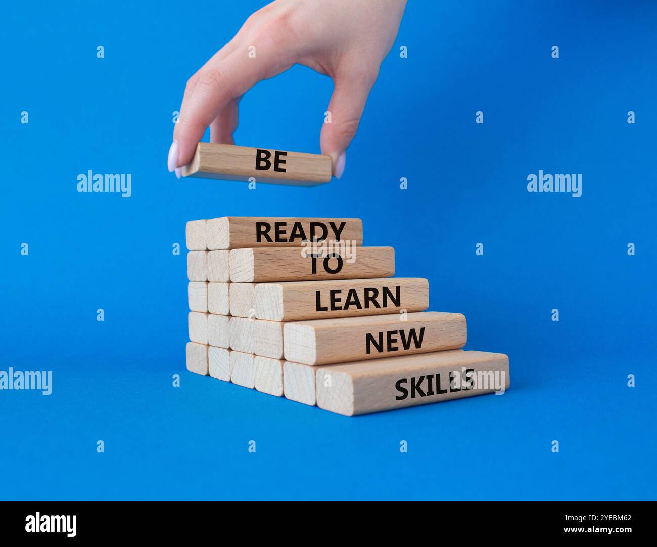 Learn new skills symbol. Concept words Be ready to Learn new skills on ...