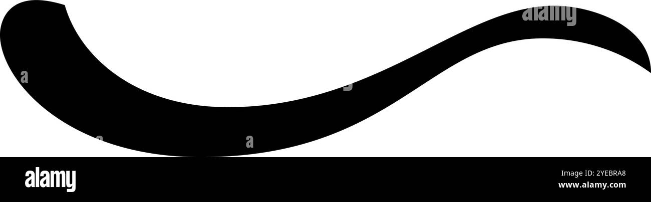 Single black line is swishing from left to right forming a large ...