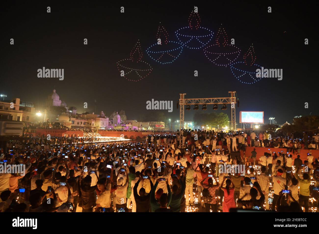 Ayodhya, India. 30th Oct, 2024. AYODHYA, INDIA - OCTOBER 30: Drone Show ...