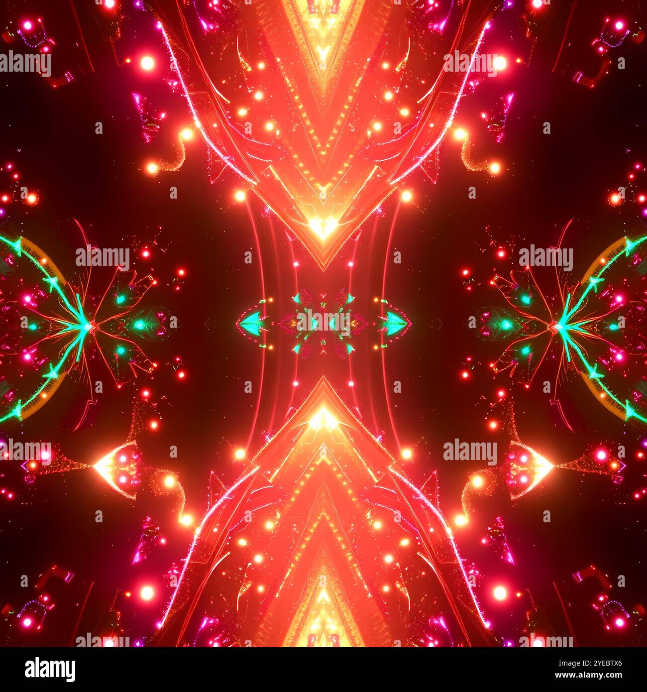 Psychedelic Fractal Mandala Abstract with Cosmic Symmetry and ...