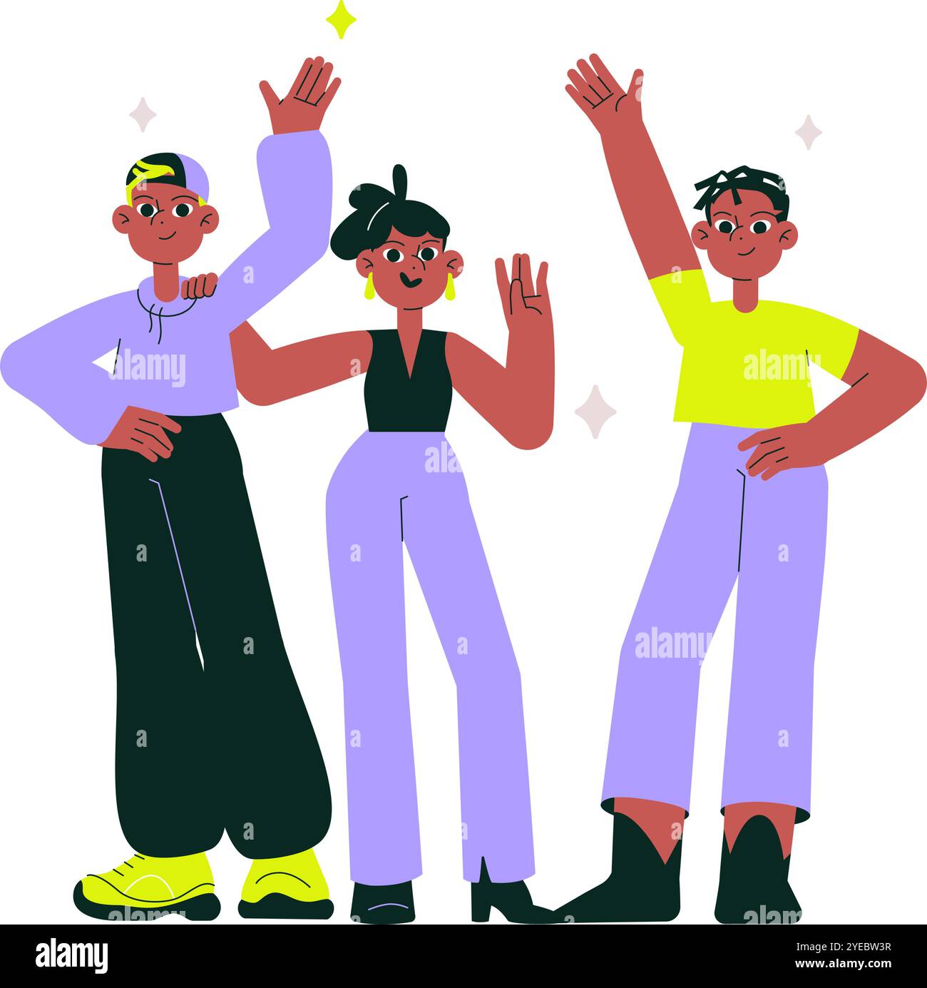 Group posing outdoors Stock Vector Images - Alamy