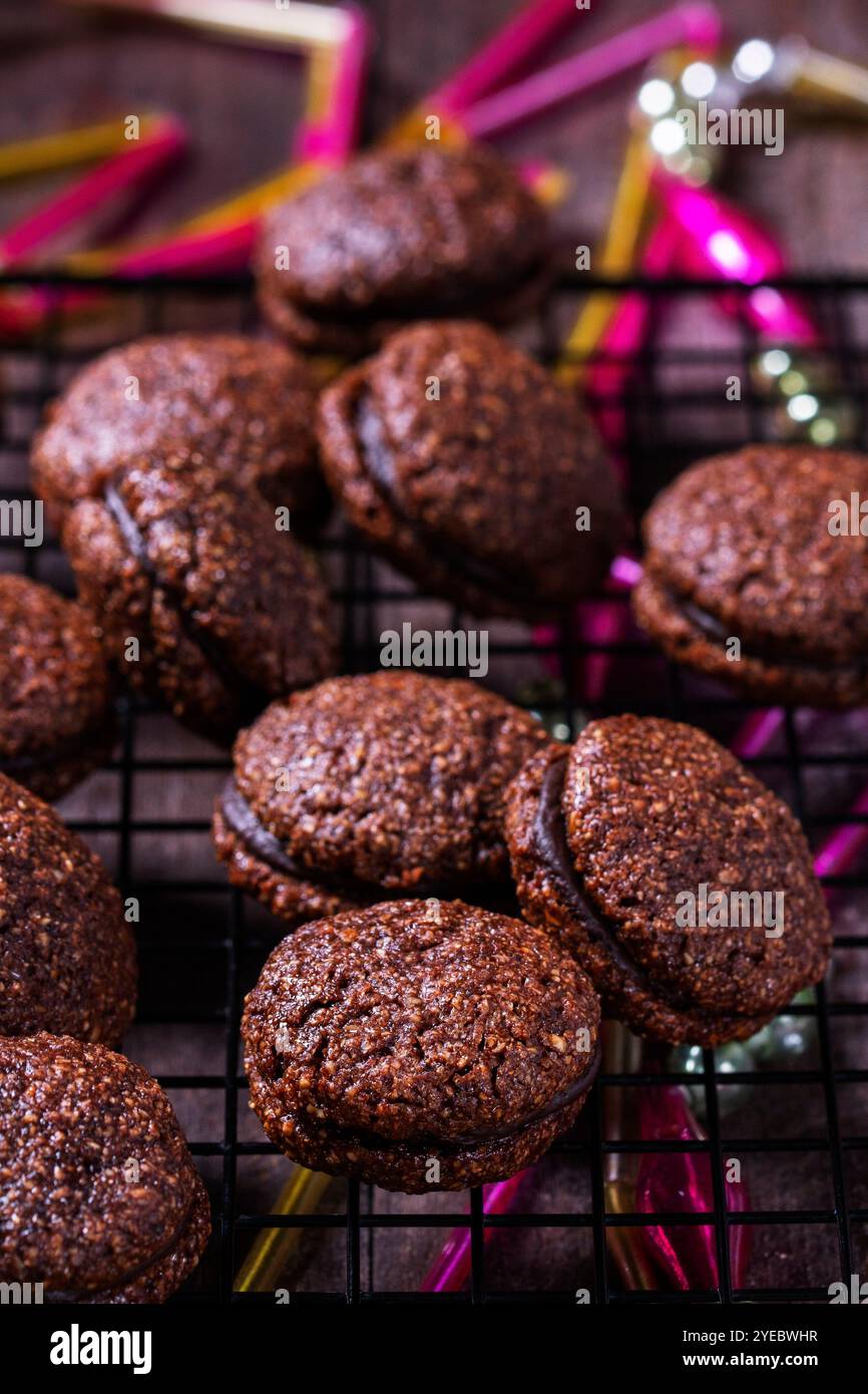 Baci de Alassio, Italian cookie made from nut dough and filled with ...