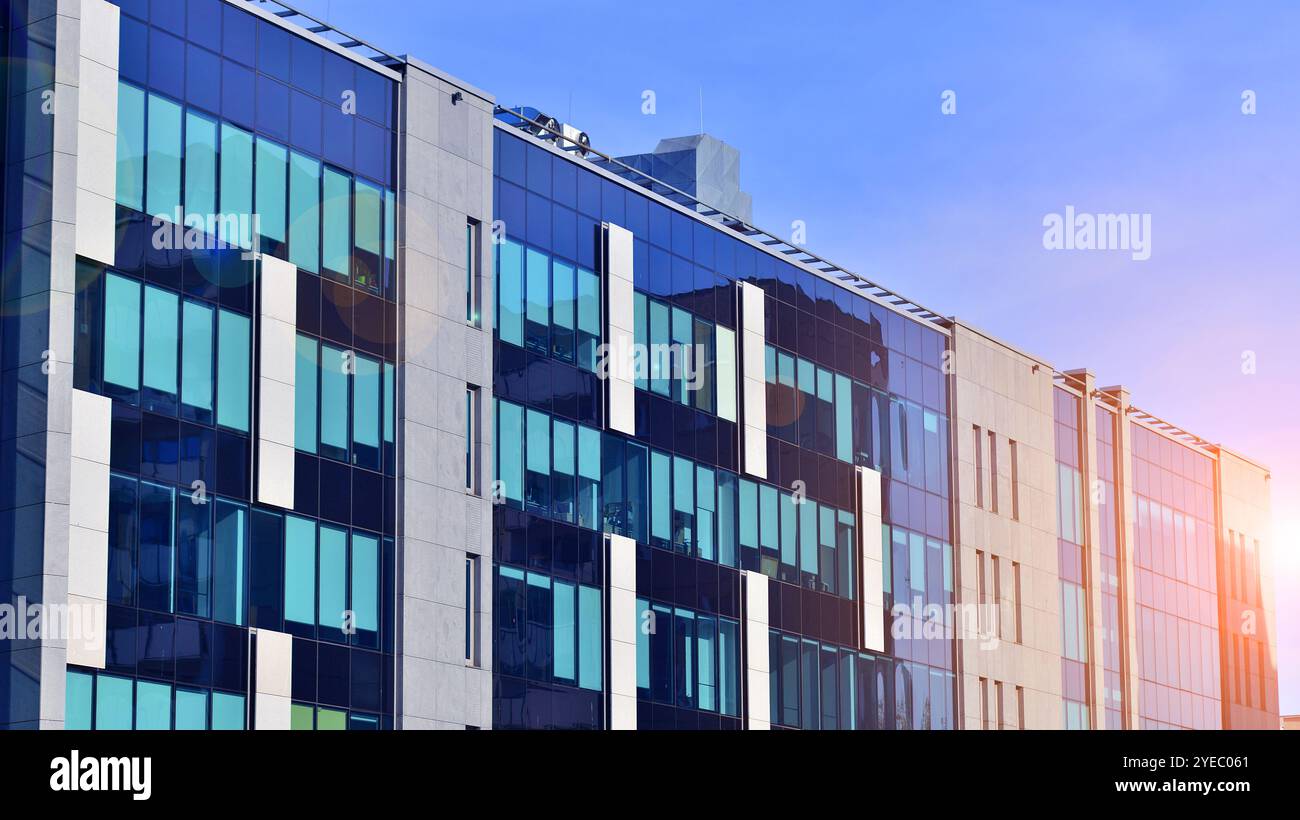 Abstract modern business architecture. Office building with aluminum ...