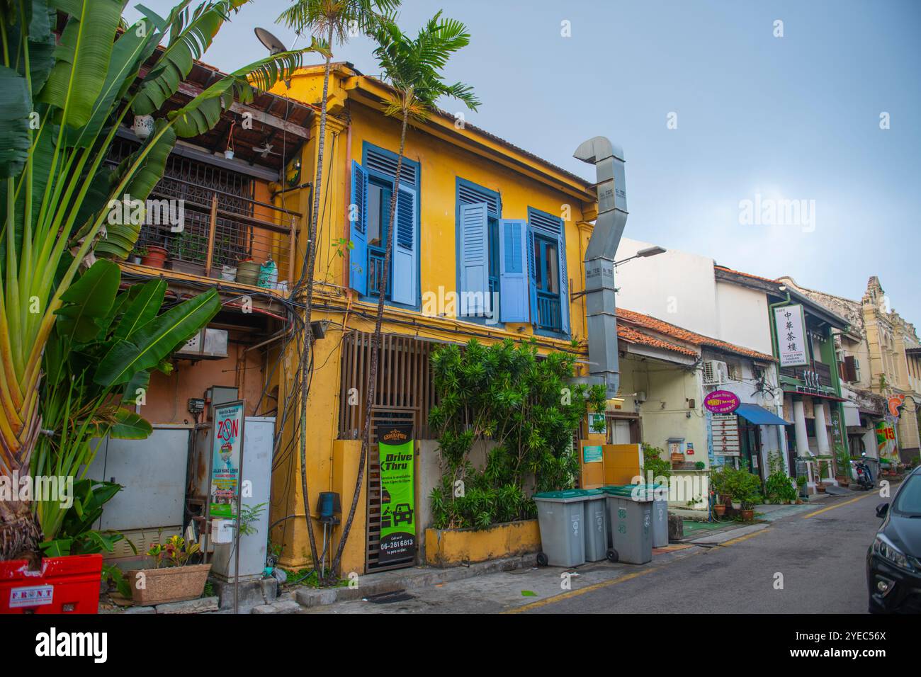 Historic buildings on Jalan Hang Lekir Street in historic city center ...