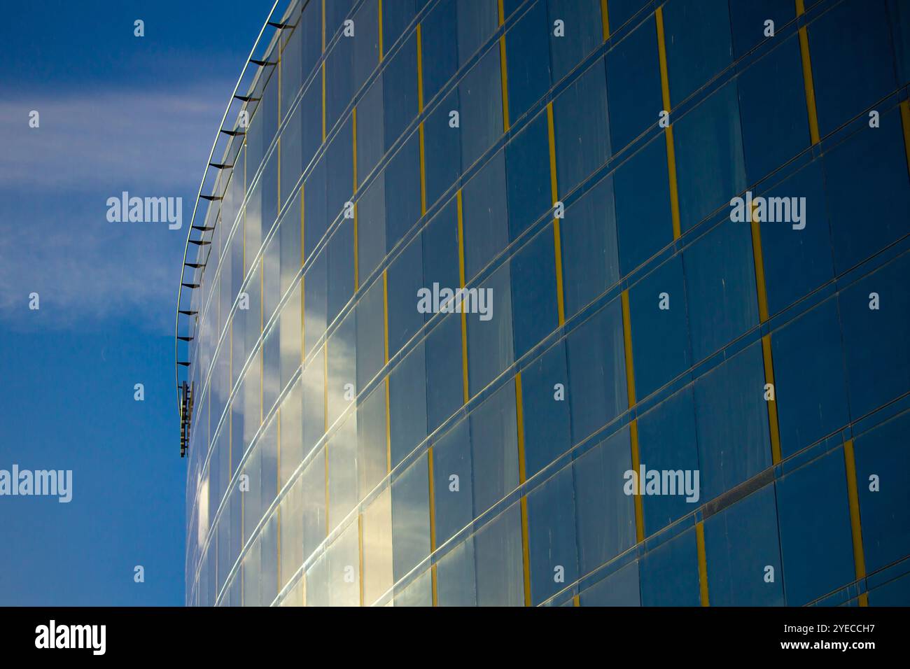 Perspective view of modern futuristic glass building abstract ...
